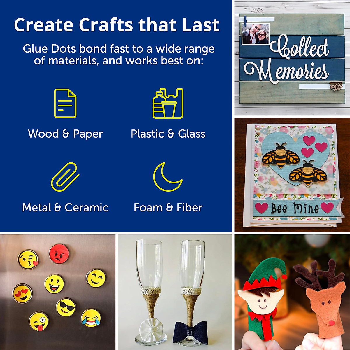 Glue Dots, Clear, Double-Sided Craft Dots, 1/2, Roll of 200 (08165E)