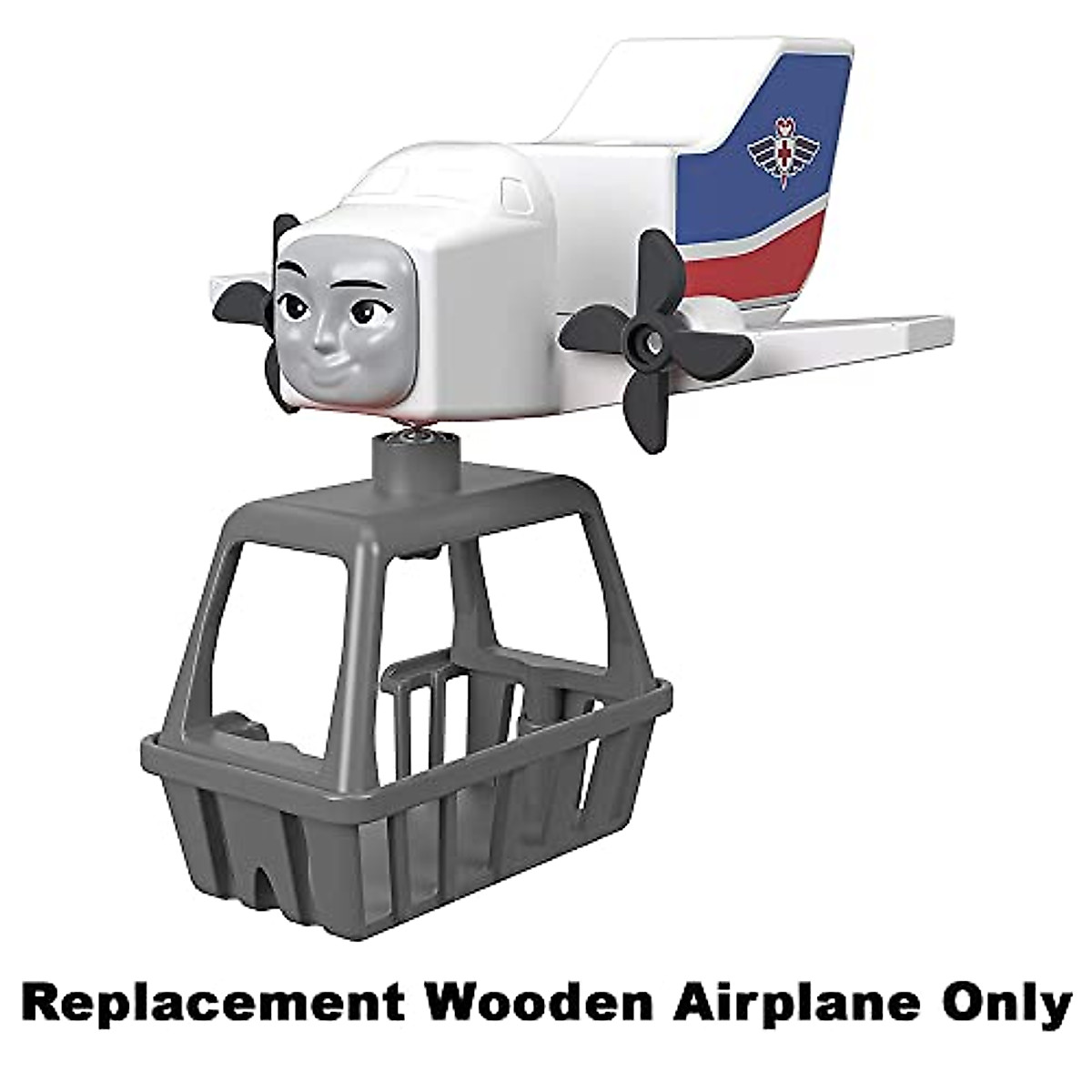 Replacement Part for Thomas and Friends Wooden Train Set - FXT66 ~ Wood Big World Adventures ~ Replacement Wooden Airplane, White, Red, Blue