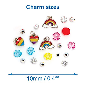 Baker Ross FE111 Rainbow Charm Bracelet Kits - Pack of 3, Perfect for Kids Jewelry Making Activities, Bead Art Activities or Party Crafting