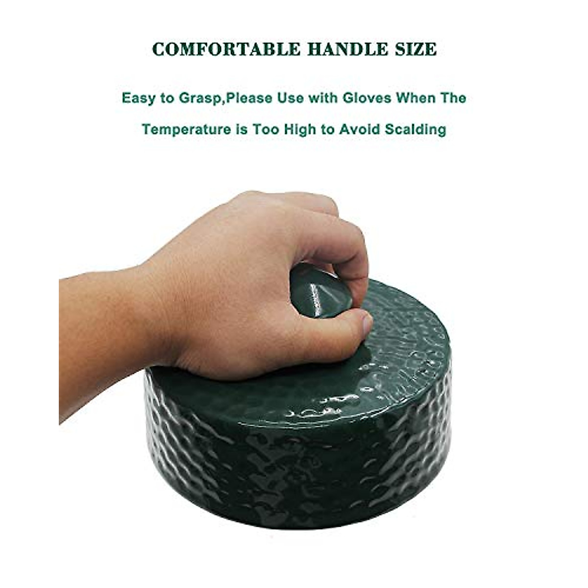 Ceramic Damper Top for Medium Large and XLarge Big Green Egg,Dual Function Ceramic Grill Top Damper,Kamado Accessories Charcoal Grill Top Parts Replacement for Easy Grasp and Anti-Hot