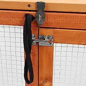 Magshion Foldable Chicken Coop No Assembly Required Wooden Bunny Rabbit Hutch Spacious Pet Hutch Playpen House Outdoor Small Animal Nesting Box 45.7 Inch (Natural)