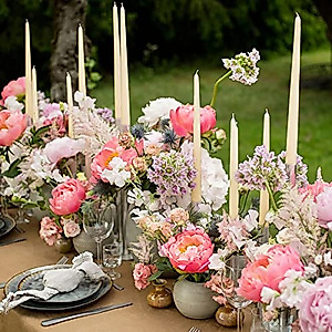 UNICY 20 Pack 10 inch Ivory Taper Candles, Unscented Candlesticks for Christmas Eve and Easter Candlelight Service, Vigil, Memorial 10 Inch, Pack of 20