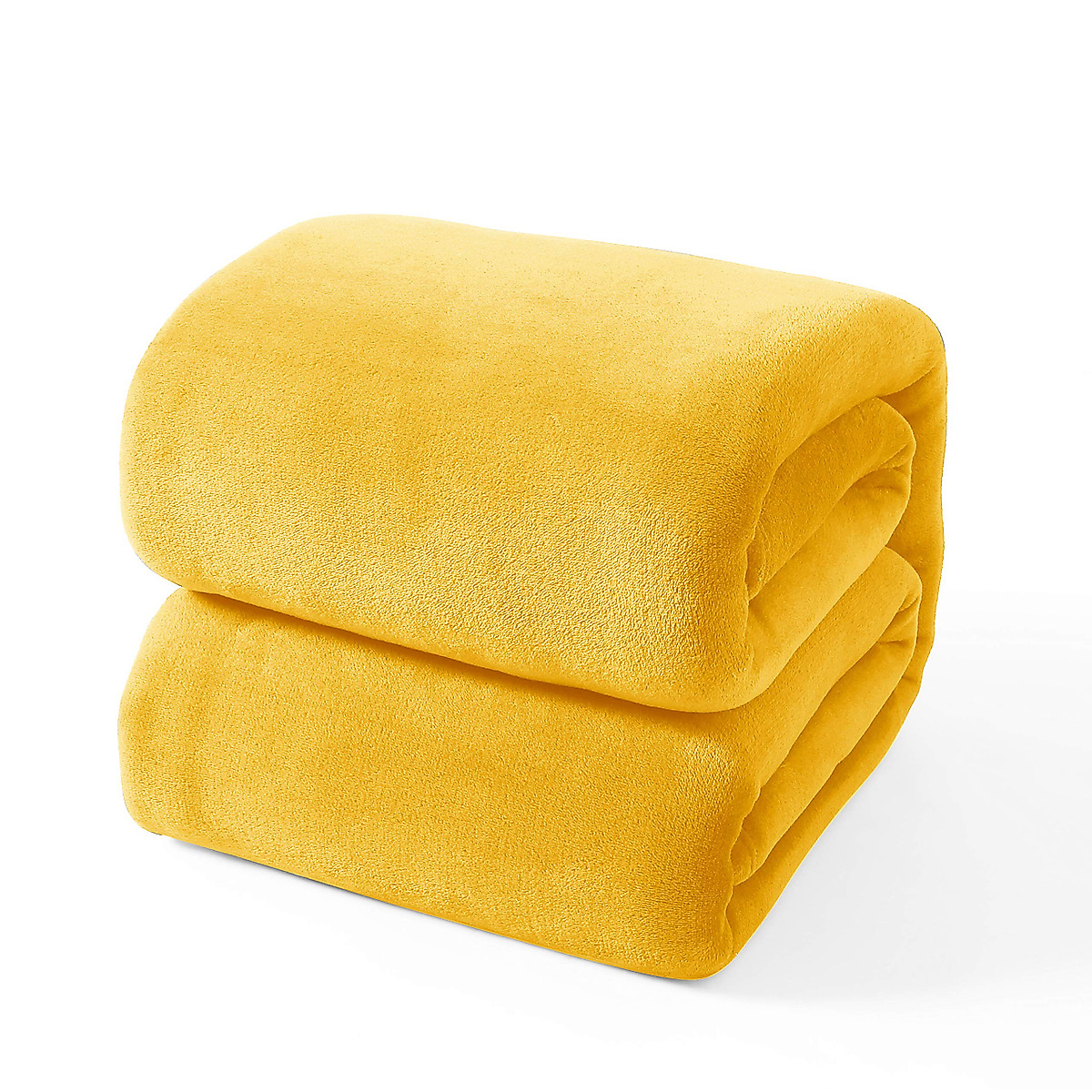 EXQ Home Fleece Blanket Twin Size Yellow Throw Blanket for Couch or Bed - Microfiber Fuzzy Flannel Blanket for Adults