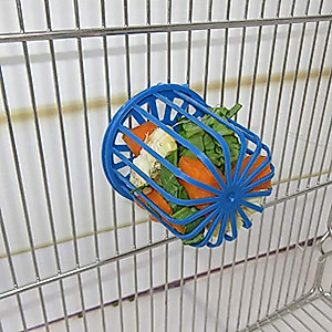 POPETPOP Bird Feeder Parrot Fruit Vegetable Holder Bird Treat Holder Cage Hanging Food Basket Container for Macaw African Grey Cockatoo