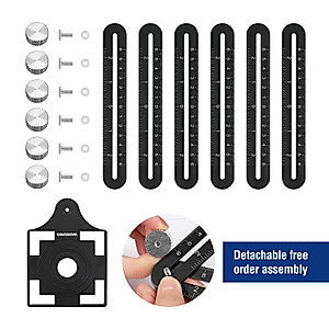 WORKPRO 10" and 6-Sided Angle Measuring Tool Combo Kit, Plastic Shape Contour Gauge Duplicator, Aluminum Alloy Multi Angle Measuring Ruler