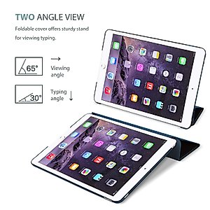 ProCase Smart Case for iPad Air 2 2014, Ultra Slim Lightweight Stand Protective Case Shell with Translucent Frosted Back Cover for iPad Air 2nd (A1566 A1567) -Navy