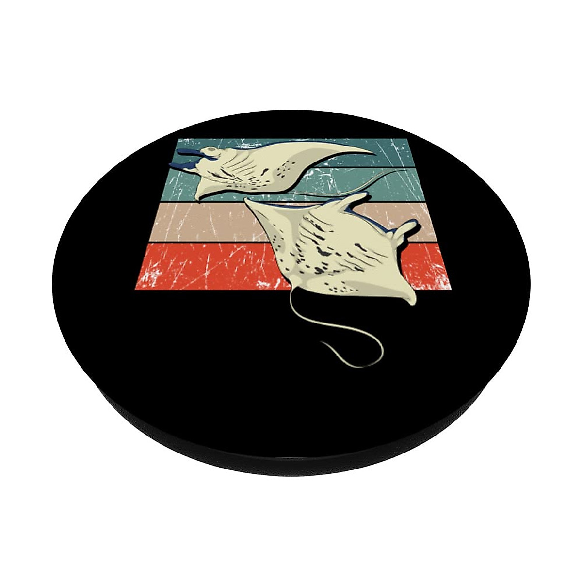 Retro Ocean Animal Manta Ray Lover Scuba Diving Manta Ray PopSockets Swappable PopGrip