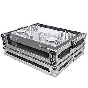 ProX X-PRIMEGO ATA Style Flight Travel hard Case for Denon DJ Prime Go Digital Controller - Silver On Black