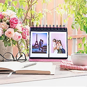 68 Pockets Mini Photo Album for Fujifilm Instax Mini 7s 8 8+ 9 25 26 50s 70 90/ Fujifilm Instax SP 1/ Polaroid PIC-300P/ Polaroid Z2300/ LG PD 233/ LG PD 239/ Name Card (Pink)