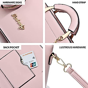 XIAOYU Fashion Purses and Handbags for Women Ladies Leather Top Handle Satchel Shoulder Bags Small Totes (Pink)