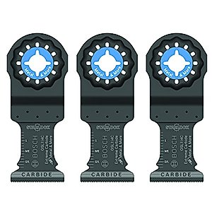 BOSCH OSL114C-3 3-Pack 1-1/4 In. Starlock Oscillating Multi Tool Metal & More Carbide Extreme Plunge Cut Blades for Cutting Iron Bar, Metal, Wood with Nails, Drywall and Tile