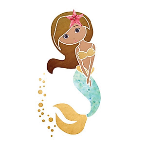 FashionTats Young Mermaid Temporary Tattoos | Pack of 39| MADE IN THE USA | Skin Safe | Party Supplies & Favors | Removable