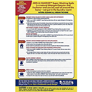 Arm & Hammer Natural Detergent Booster and freshener Super Washing Soda Detergent Booster & Household Cleaner, 55 oz
