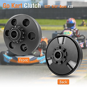 Kekadmai Mini Bike Clutch 5/8'' Bore 12 Tooth for #35 Chain, Centrifugal Clutch 12T for Go Kart/Minibike Engine Up To 8 HP (5/8" Bore 12 Tooth)