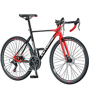 EUROBIKE Road Bike,21 Speed Bicycle with Disc Brake,700C Wheels Road Bikes for Men or Women,49cm/54cm Frame for Adult Cycling Bicycle (XC580 Red, 54cm Frame)