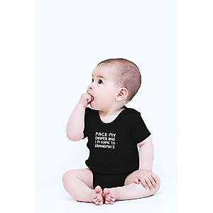 CBTwear Pack My Diaper Bag, I'm Going To Grandma's House Baby Bodysuit - Cute Newborn Unisex Clothing (12 Months, Black)