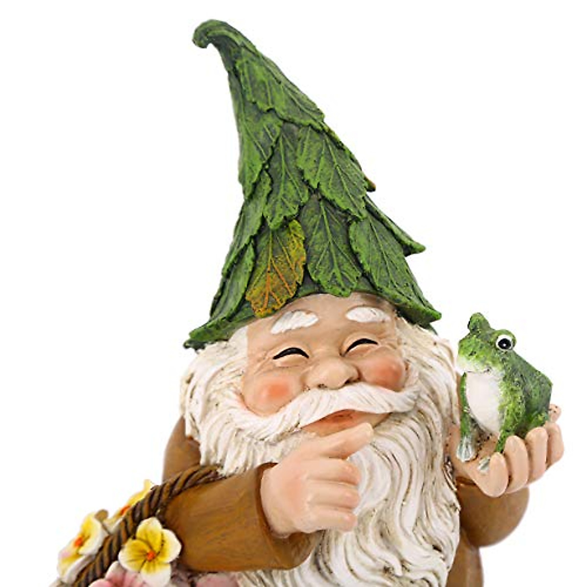 DUSVALLY Garden Gnome Statue Outdoor Statues Vivid Statue Statuary Garden Sculptures Yard Décor,Statue with Flower Basket and Frog