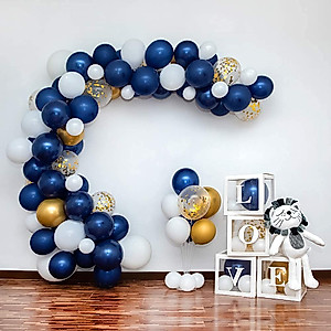 Maylai 84 Pcs Navy Blue Balloons Different Sizes 18/12/10/5 Inch Latex Balloon Garland Arch Kit for Halloween Christmas Thanksgiving Baby Shower Wedding Birthday Bride Balloon Party Decoration