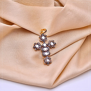 Shweta Creations Diamond Studded Cross 925 Sterling Silver pendant | 0.95 Cts Natural Diamond (I2-I3 Clarity) pendant | Ideal Gift for Her