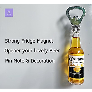 Magnetic Beer Bottle Opener Figure Beer Bottle Bar Refrigerator Decor Unique Birthday Gifts Collection (Corona Extra)
