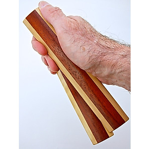 Pea Patch Minstrel-style Laminated "Duo-tone" Boxwood-Padauk Bones, wide