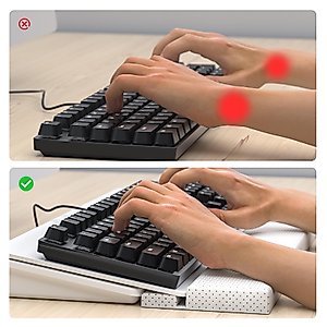 Acrylic Computer Keyboard Stand with Wrist Rest & Storage Tray - Yikola 3-Level Angle Adjustable Keyboard Riser for Desk Dry Erase Board Buddy, Ergonomic Tilted Keyboard Holder for Comfortable Typing
