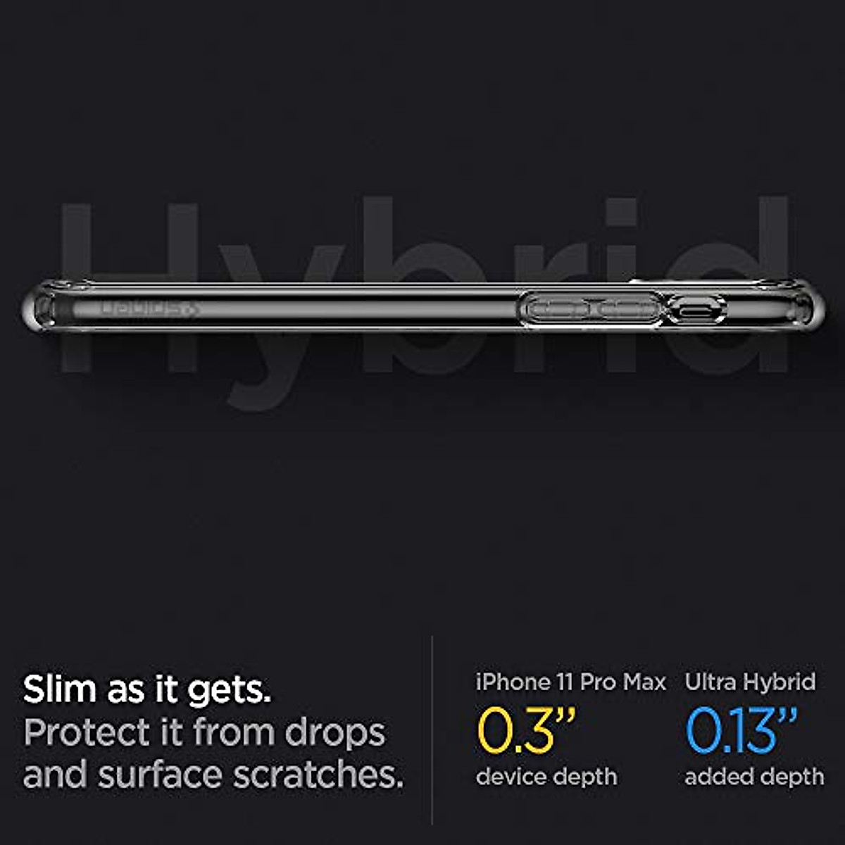 Spigen Ultra Hybrid Designed for iPhone 11 Pro Max Case (2019) - Crystal Clear