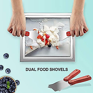 VEVOR Commercial Rolled Ice Cream Machine, Stir-Fried Ice Cream Roll Machine with Single Square Pan, Stainless Steel Stir-Fried Ice Cream Roll Maker, Yogurt Cream Machine for Bars Cafés Dessert Shops