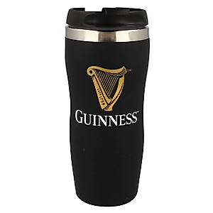 Guinness Travel Mug Tumbler with Gold Harp Design (300ml)