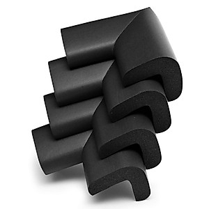 LURICO 4 Pieces Set Corner Protector | Baby Proofing Table Corner Bumper Guard | Child Safety Furniture Fireplace Corner Edge Guards | Soft Foam | Safe Corner Cushion | Pre-Taped | (Coffee Brown)