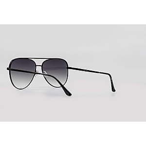 Flawless Large Flat Lens Mirror Gradient Lens Aviator Sunglasses for Men and Women (Black Ombre)