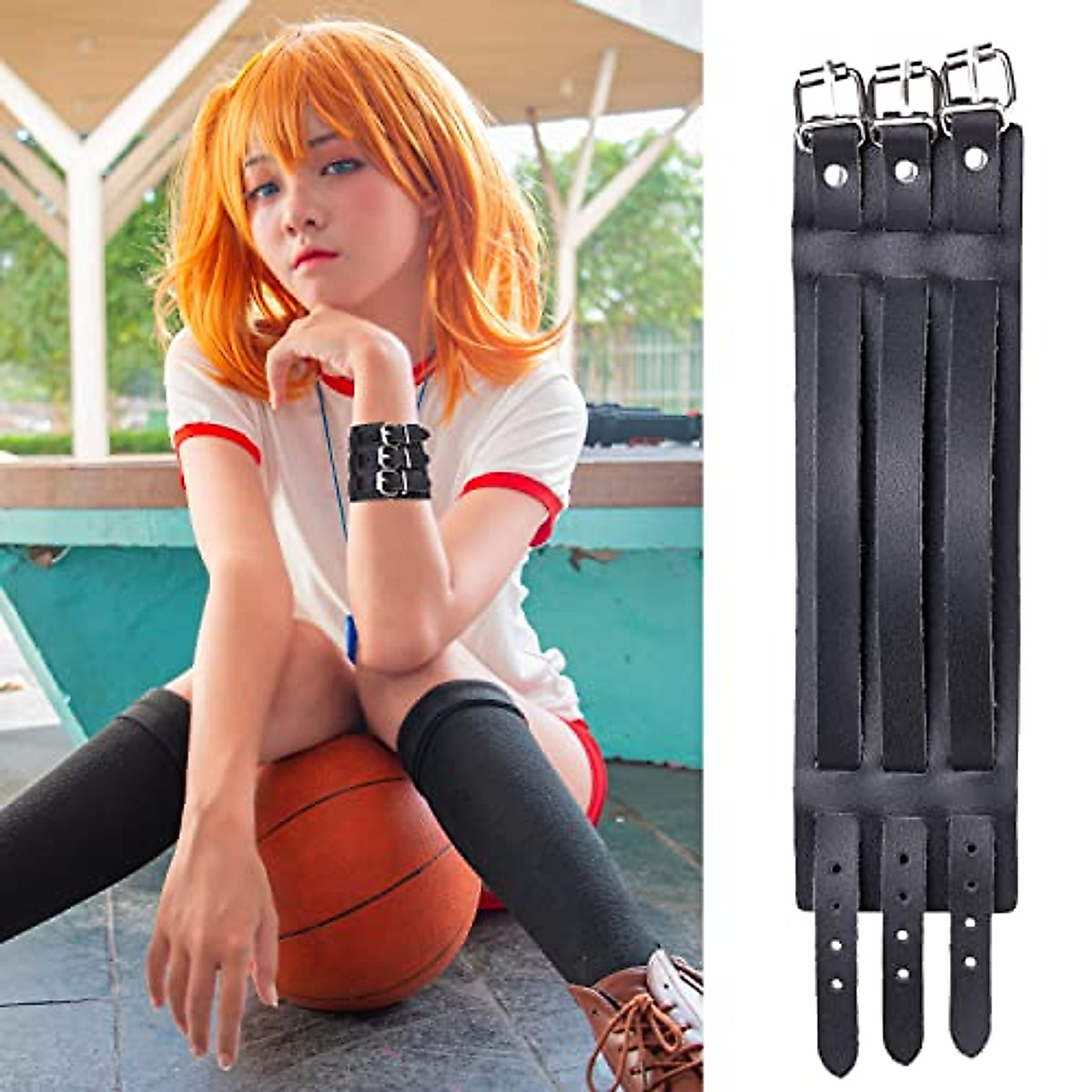 Eco-Fused Cosplay Punk Gothic Medieval Leather Wristband - Vintage, Viking, Steampunk, Rock Cuff Bangle - Unisex Bracelet - For Men and Women