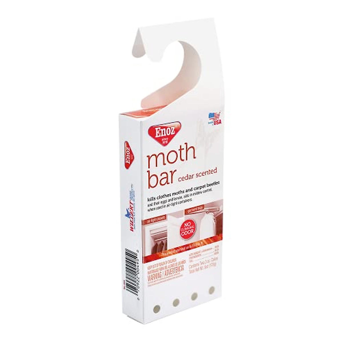 Enoz Moth Cakes, Kills Clothes Moths and Carpet Beetles, No Clinging Odor, Cedar Scented, 6 Oz Hanger (Pack of 3)