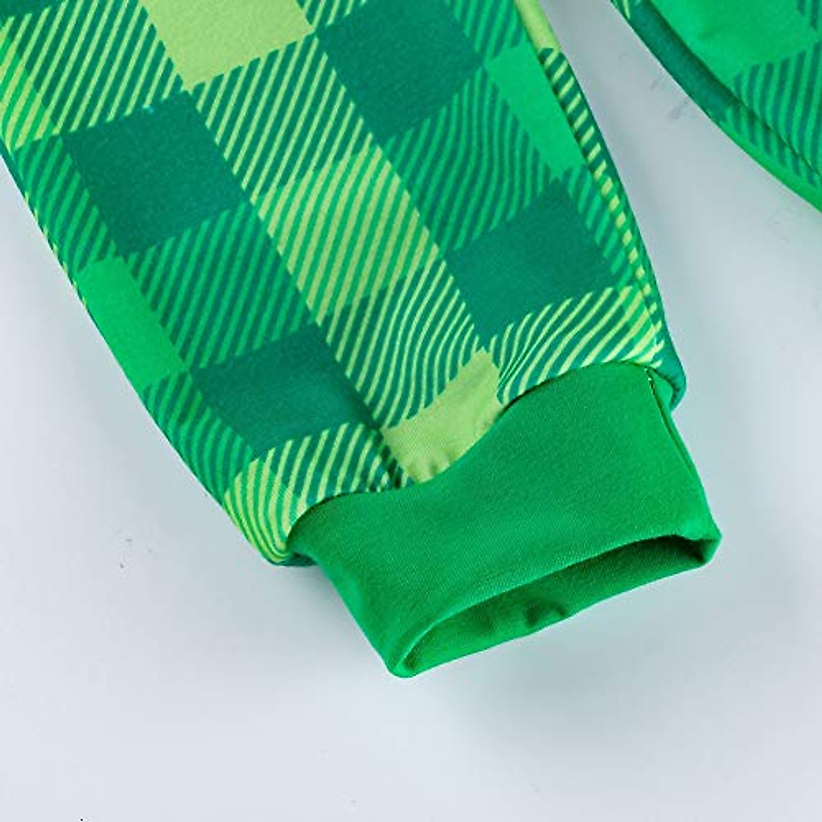 AGQT Toddler Baby Boy Girls St. Patrick's Day Outfit Set Green Shamrock 2pcs Romper Pant Set Two Elf Size 12-24 Months(80)