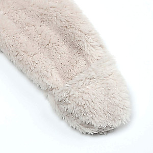 Baby Boy's Fleece Snowsuits 0-12 Months Toddlers Cute Bear Cartoon Jumpsuits Winter Hooded Rompers with Zipper Closure Beige 3-6M