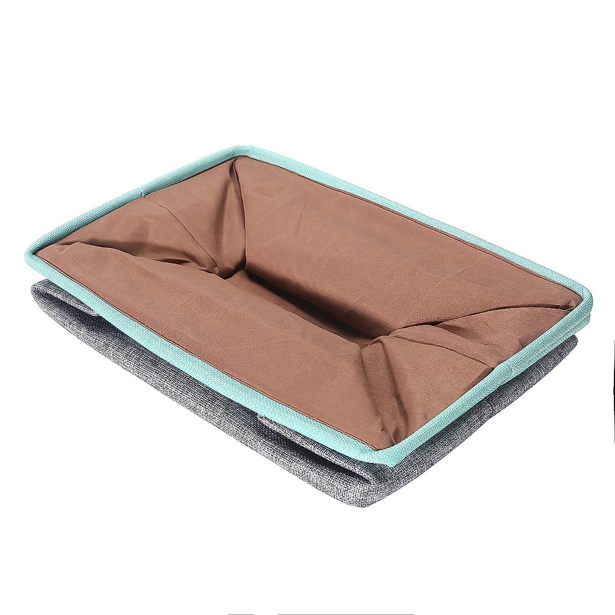 HOKEMP Large Foldable Storage Bins [3-Pack] -14.9 x 10.6 x 9 inch Storage Basket Collapsible Durable Organizer Bin with Carry Handles for Nursery, Home Closet, Toys, Towels, Laundry (Teal)