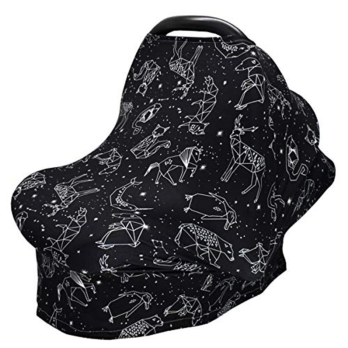 Wallfire Baby Nursing Cover, Multi-Function Breastfeeding Cover Baby Car Seat Canopy Stroller Cover Stretchy Nursing Cover - Constellation