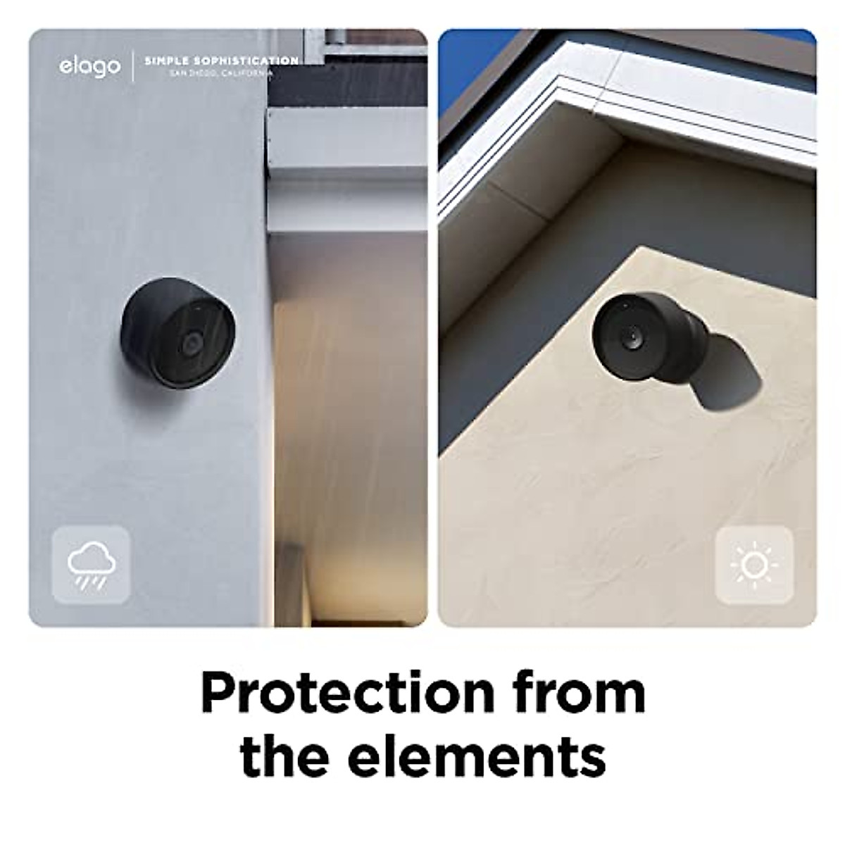 elago Silicone Cover Compatible with Google Nest Cam Outdoor or Indoor (Battery) - Magnetic Mount Cover Included, All Weather Protection, Easy Installation [Black]