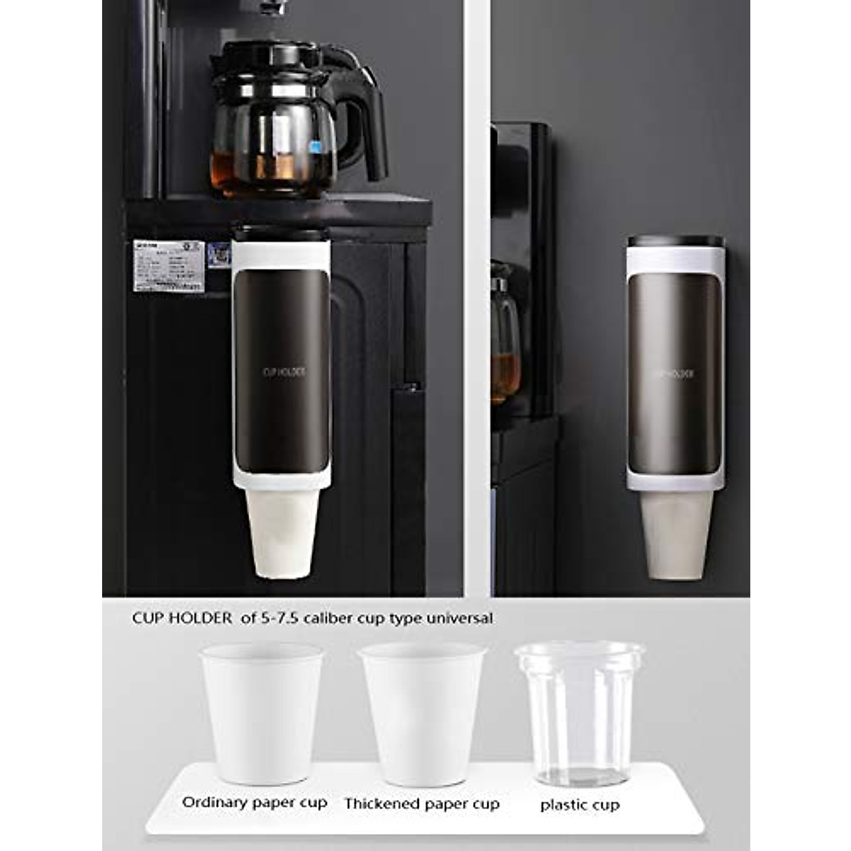 Wall Mount Paper Cup Dispenser,3Oz - 5Oz Disposable Small Cups for Home Office Gym (White)