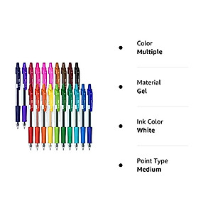 Gel Pens Set 20 Colors Medium Point Colored Pens Retractable Gel Ink Pens with Comfort Grip,Smooth Writing for Journal Notebook Planner in School Office Home by Smart Color Art