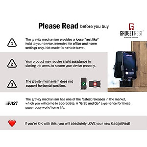 2-in-1 Phone Holder & Headphones Holder Mount for Home and Office Only by GadgetRest, Gravity Phone Mount, Fits All iPhones (Except iPhone 4),Fits All Samsung Galaxy Phones & Many More!