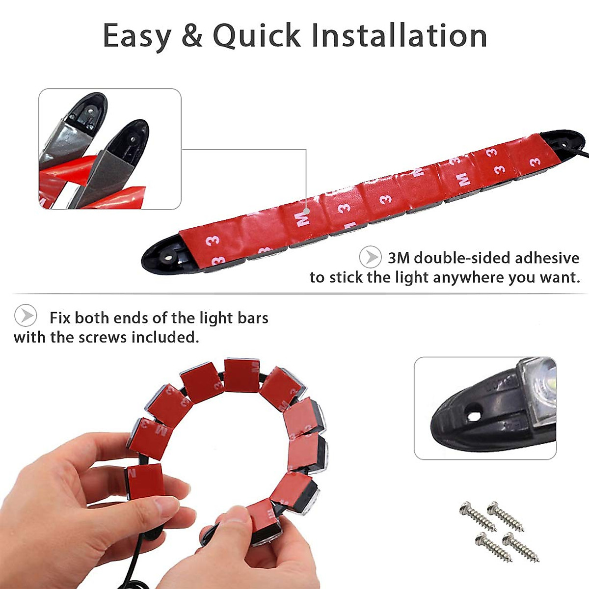 Acelane Marine Navigation Lights Green and Red LED Lights Navigation Lights LED Strip Lights Boat Light Bow Side Port Starboard IP67 Waterproof for Boating Fishing Yacht, Pontoons, Chandlery Boat