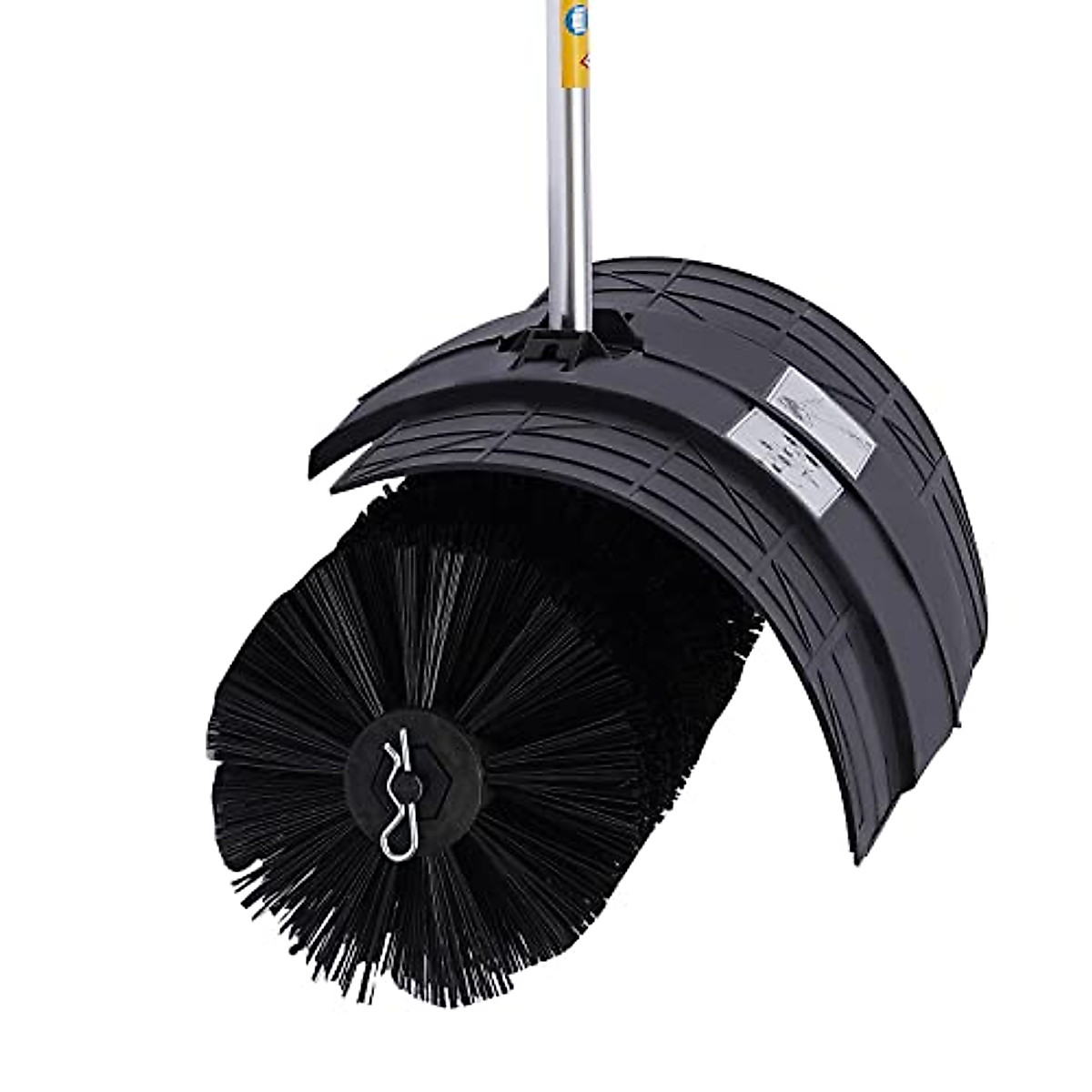 VPABES Handheld Power Sweeper, 2.3HP 52cc Motor Nylon Brush Broom Cleaning Machine for Driveway Lawn Garden