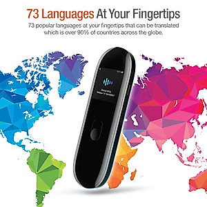 CheetahTALK Plus CM Portable AI Real-time Language Translator (Support 73 Languages) Two Way Voice Interpreter Smart Translation Compatible with ISO/Android Device- Black