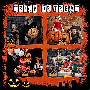 Halloween Candy Basket Halloween Trick or Treat Bags Halloween Candy Buckets Fabric Gift Bags Halloween Parties(Candy)