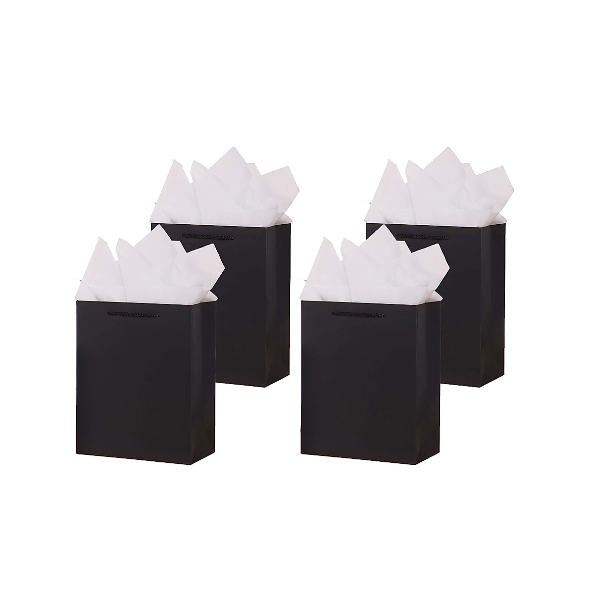 SHIPKEY 10 Pack Small Gift Bags | 6x2.5x8inch Black Gift Bags, Gift Bags for Men, Wedding Gift Bags, Black Paper Bags