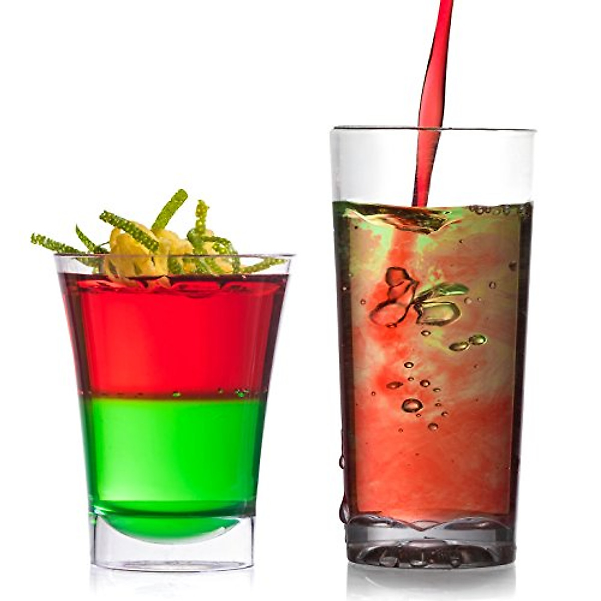 Zappy 52 Disposable Plastic Straight Wall Shooter Glasses 1.75 Oz Clear Tumblers - Tasting Sample Dessert Shooters Wine Beer Champagne Jello Cup Shot Glass Cups