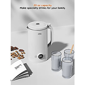 VEGAPUNK Nut Milk Maker Machine 20oz - Smart Automatic Cold and Hot Dairy Free Soybean/Oat/Coconut/Soy Milk Maker Machine with Filter Bag - Plant Based Almond Cow Milk Machine Maker for Vegan