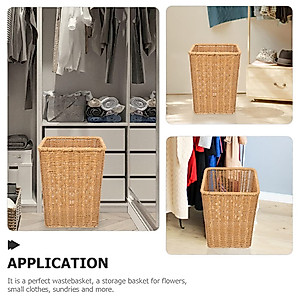 Cabilock Crevice Trash Can Magazine Basket Pastoral Style Garbage Bin Kitchen Trash Recycle Basket Bin Trash Basket Mini Garbage Can Toy Storage Bread Office Storage Basket Plastic