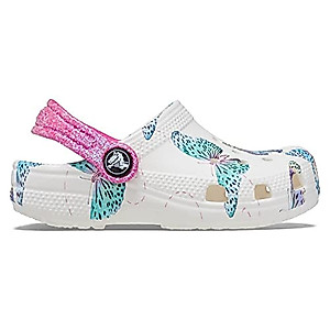 Crocs Classic Seasonal Clogs, Butterfuly Print, 11 US Unisex Little Kid